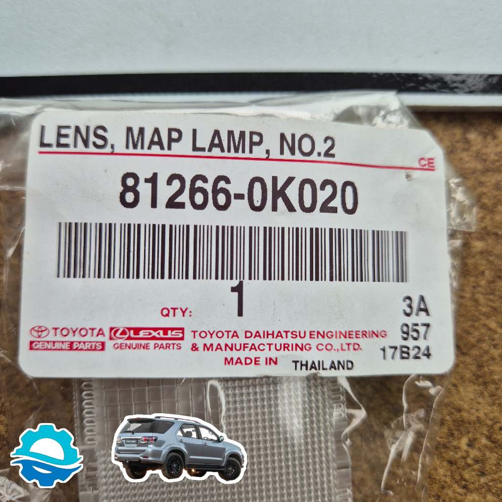 Toyota Fortuner/Hilux/Innova 2012-2015 Map Light Lens No. 2 Driver Side ...