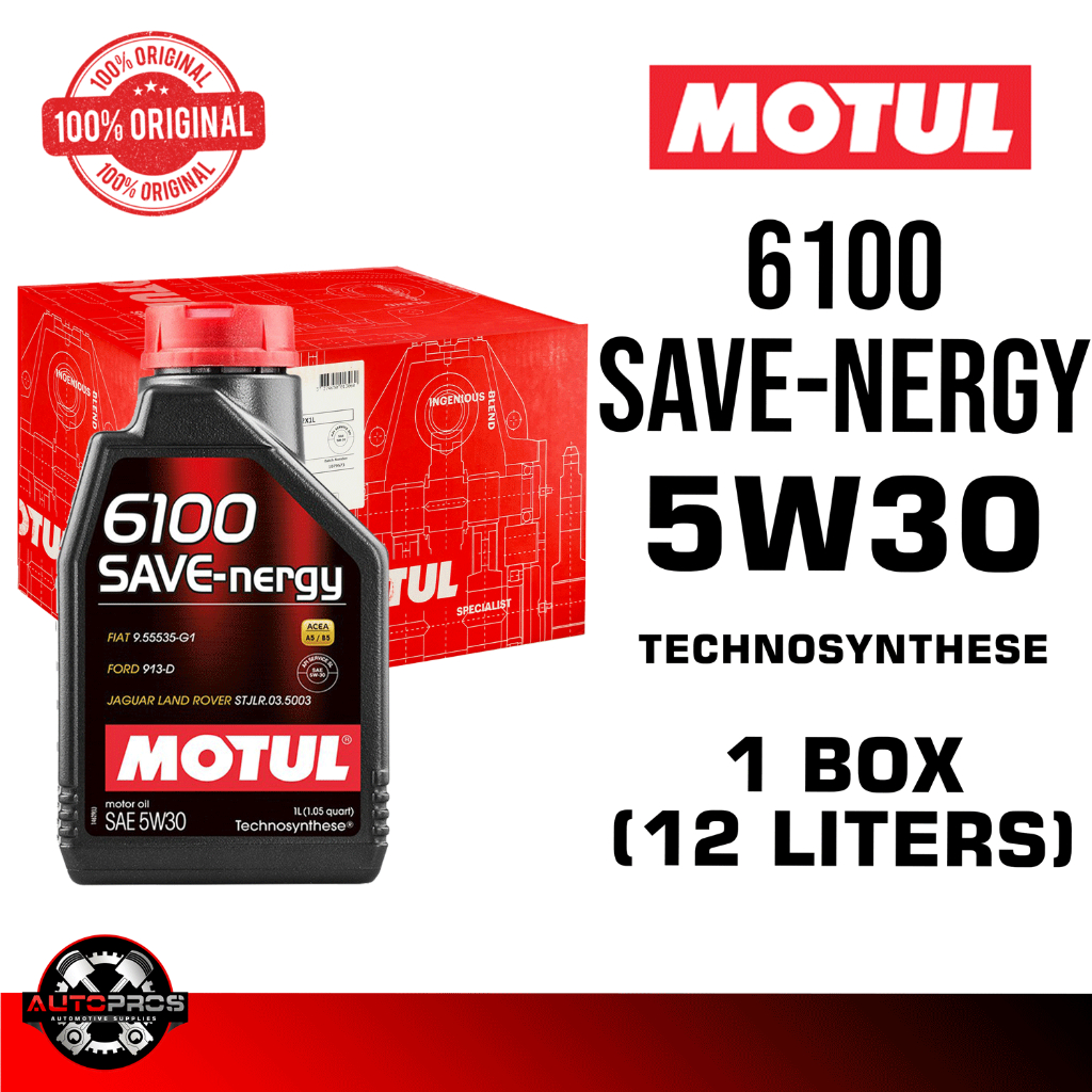 MOTUL 6100 SAVE-NERGY 5W-30 Gasoline and Diesel Oil Liter (1 BOX / 12 ...