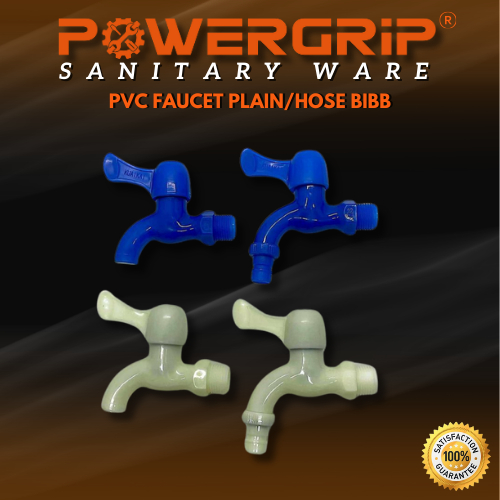 POWERGRIP PVC FAUCET PLAIN BIBB/ HOSE BIBB WHITE/BLUE | Shopee Philippines