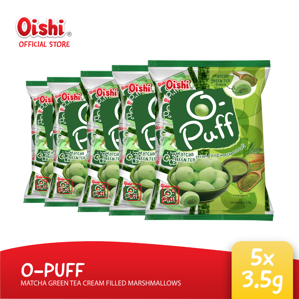 O-Puff Marshmallows Matcha 3.5g x 24 (5 packs) | Shopee Philippines