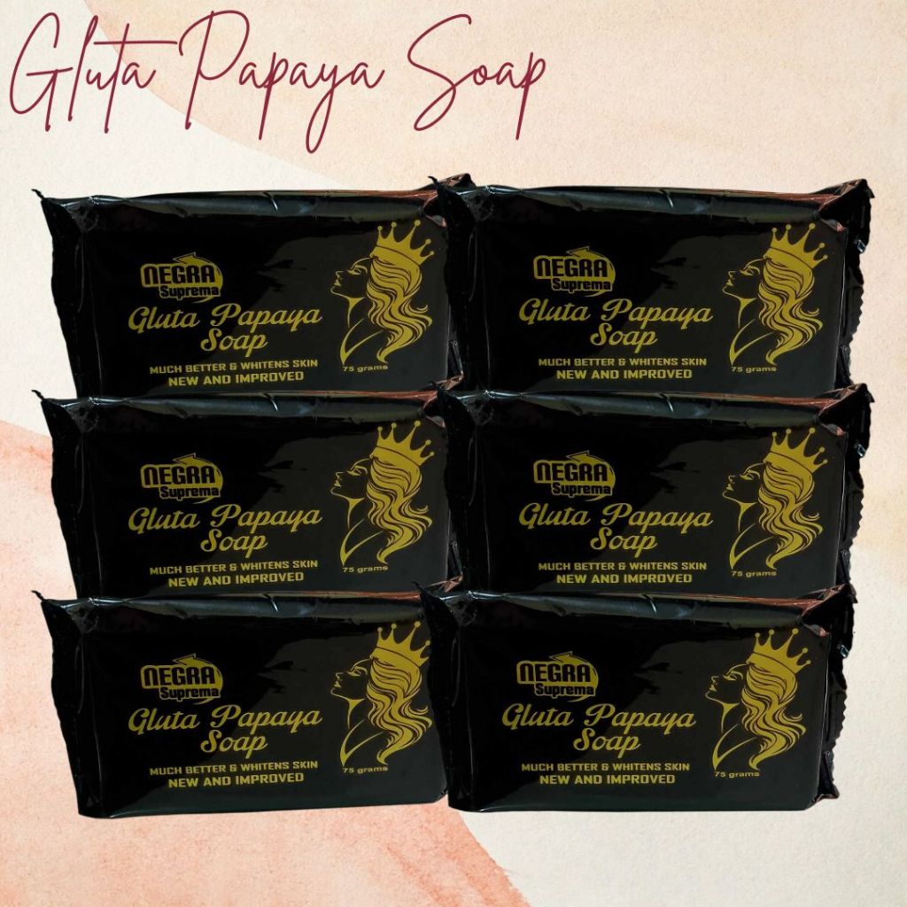 6pcs Negra Suprema Gluta Papaya Soap 75g | Shopee Philippines