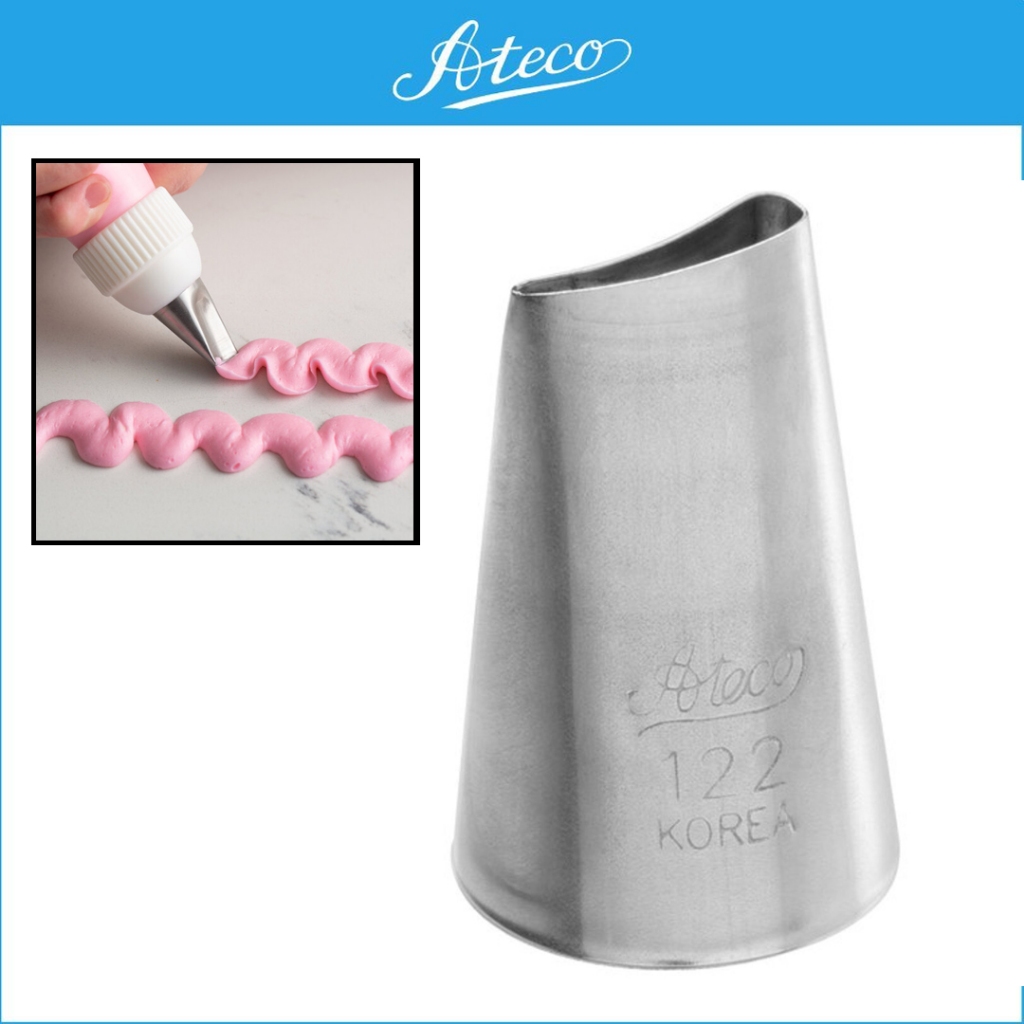 Ateco 122 Curved Petal Piping Tip Stainless Steel icing Tip ( Set of 2 ...