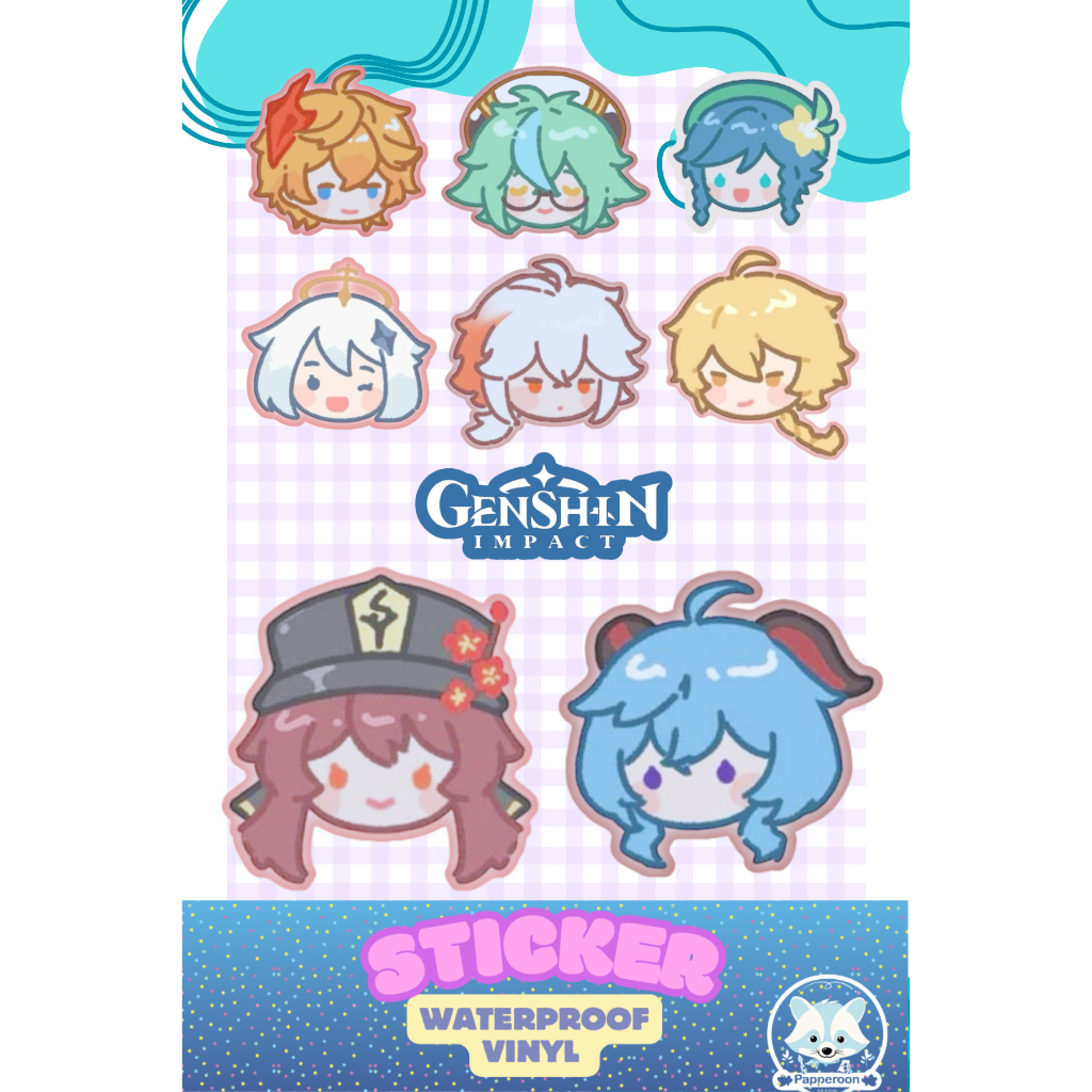 GENSHIN IMPACT CHIBI WATERPROOF VINYL STICKER DIE-CUT SICKER | Shopee ...