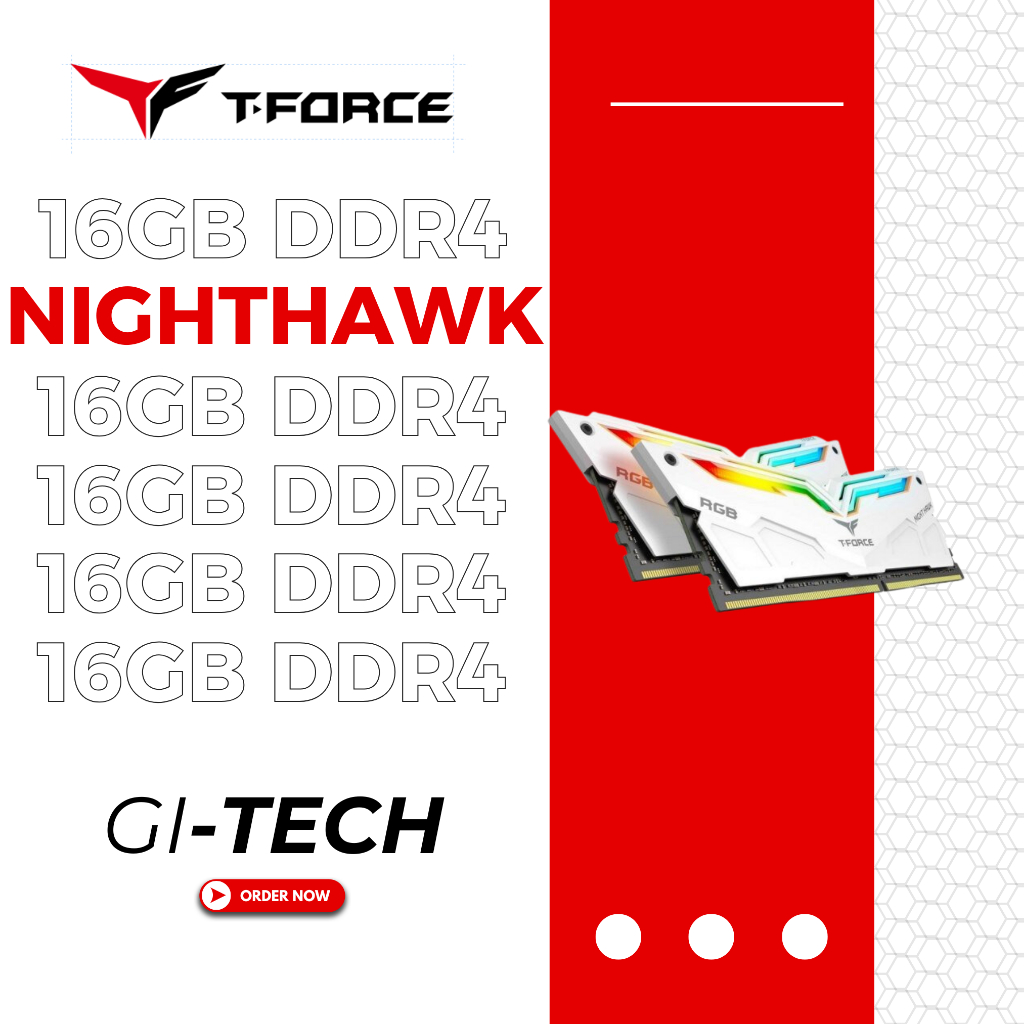 16GB TFORCE NIGHTHAWK 3200 (W) | Shopee Philippines
