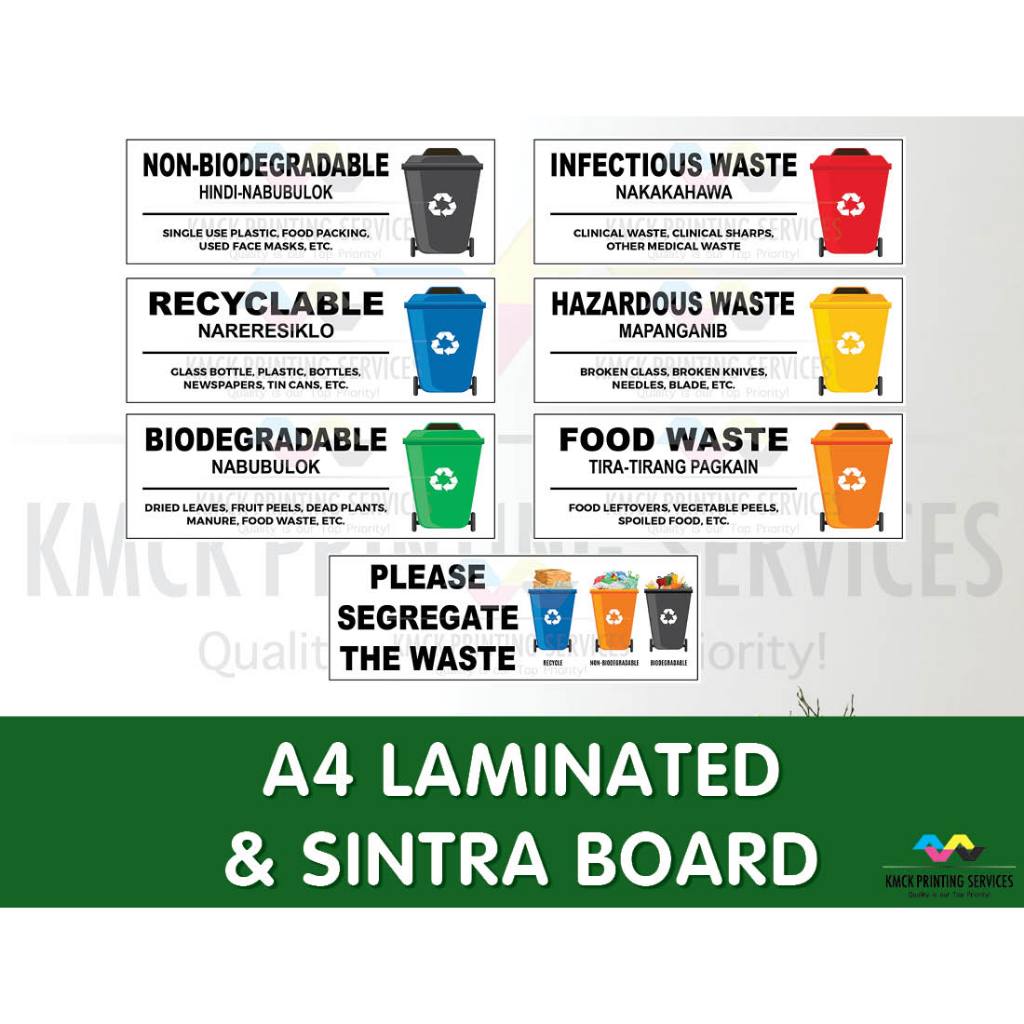 Garbage Bin Signs/Labels, Waste Disposal Sign | Shopee Philippines