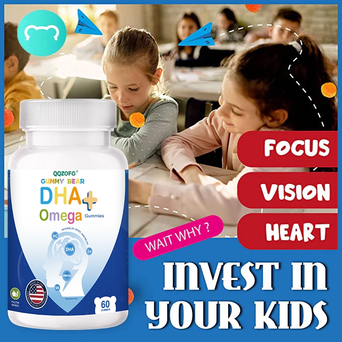 DHA + Omega 3 Gummies - Essential Vitamins for Kids' Brain and Eye ...