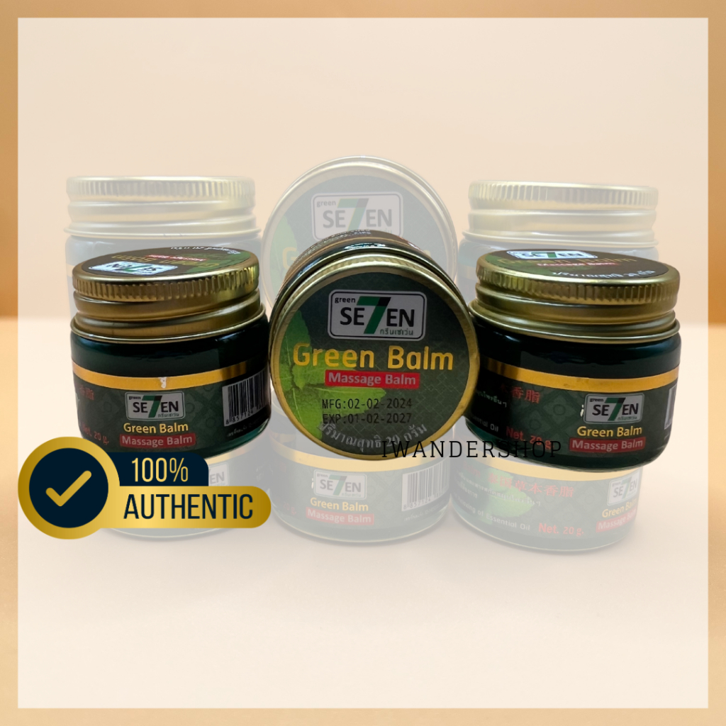 GREEN SEVEN (SE7EN) GREEN BALM MASSAGE BALM 20G ORIGINAL FROM THAILAND ...