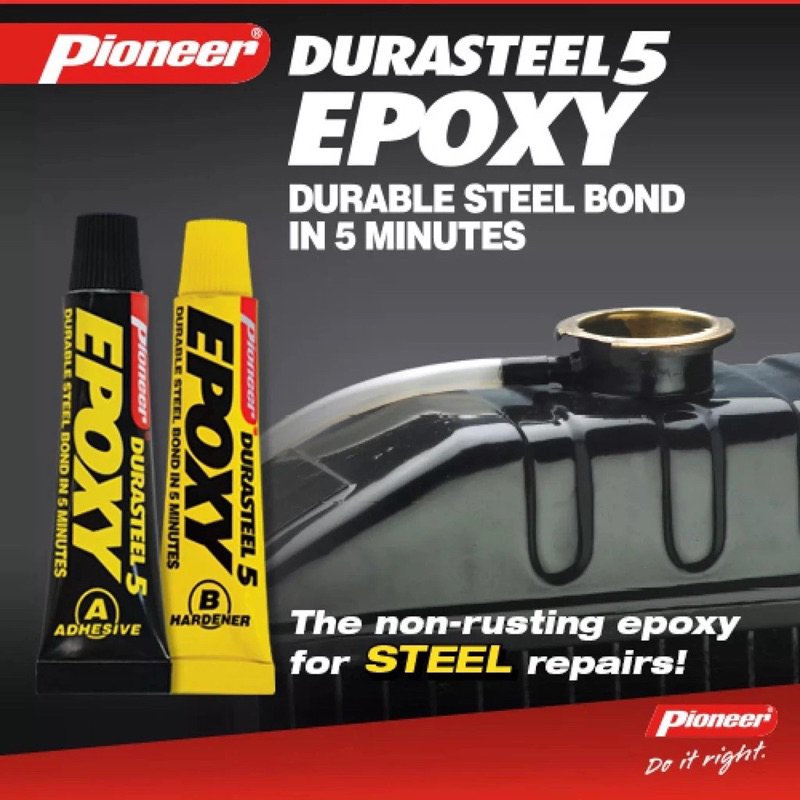PIONEER DURASTEEL 5 EPOXY A & B ( 35 GRAMS / 20 ML ) DURA STEEEL ...