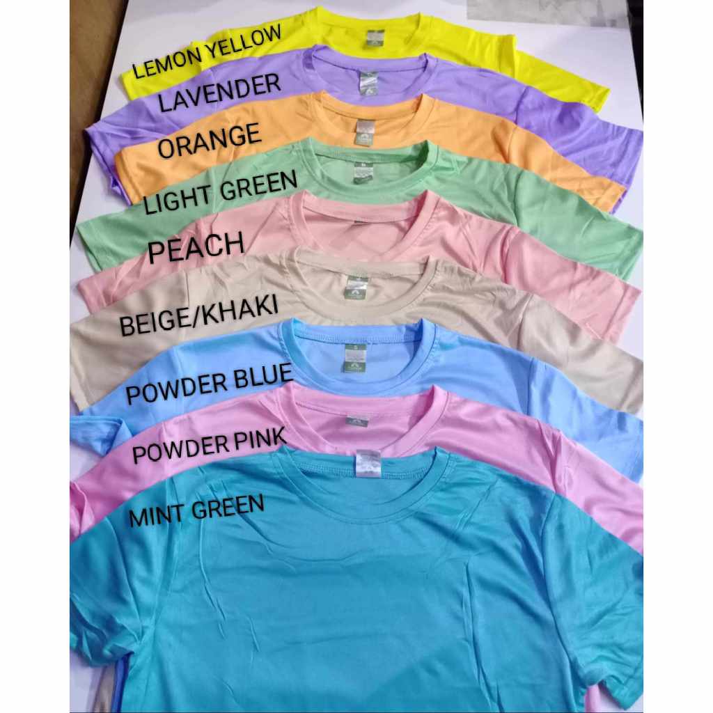 ACTIVE DRY PASTEL COLOR T-SHIRT PLAIN ROUNDNECK SHIRT UNISEX | Shopee ...