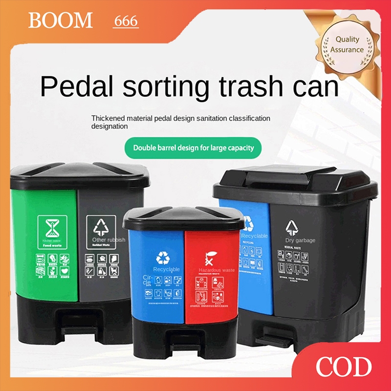 BOM Wet and Dry Kitchen Trash Waste Garbage Segregation Trash Bin With ...