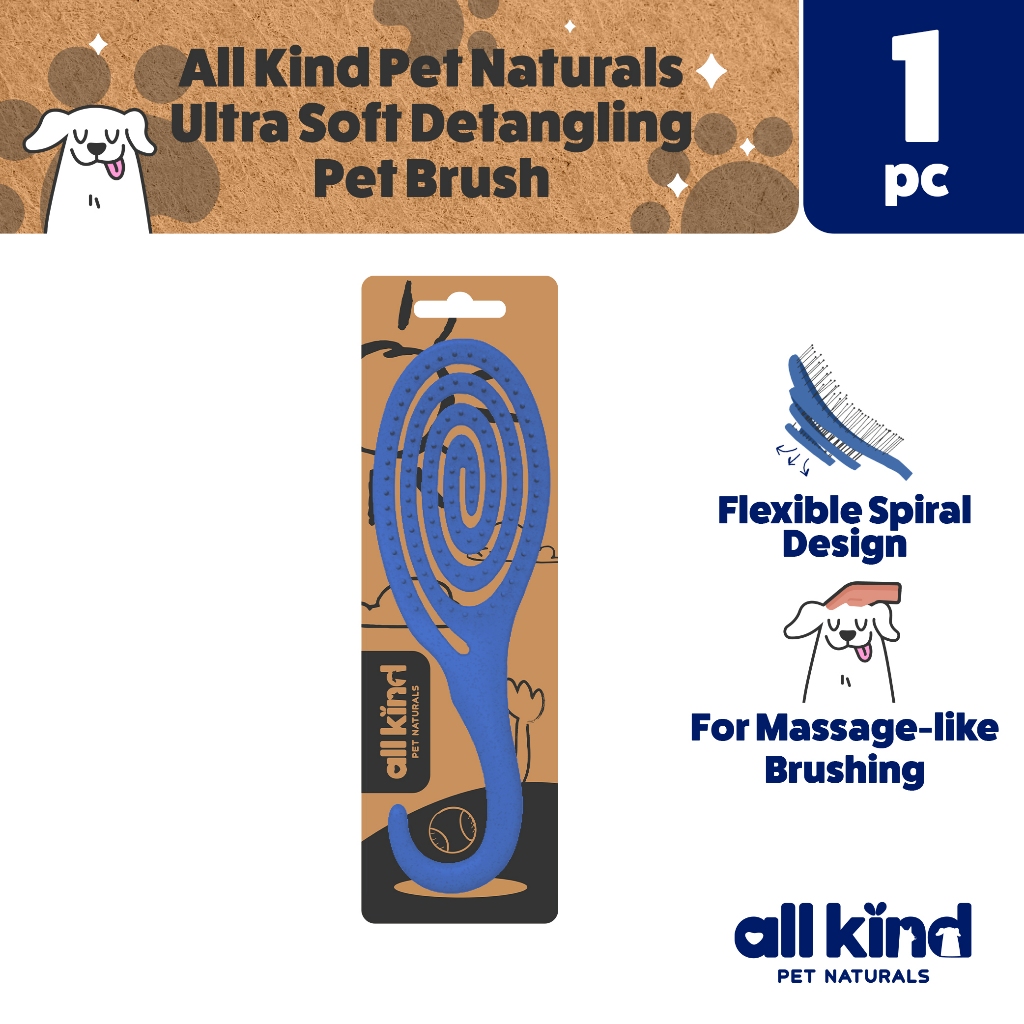 All Kind Pet Naturals Ultra Soft Detangler Pet Brush | Fur Detangler ...