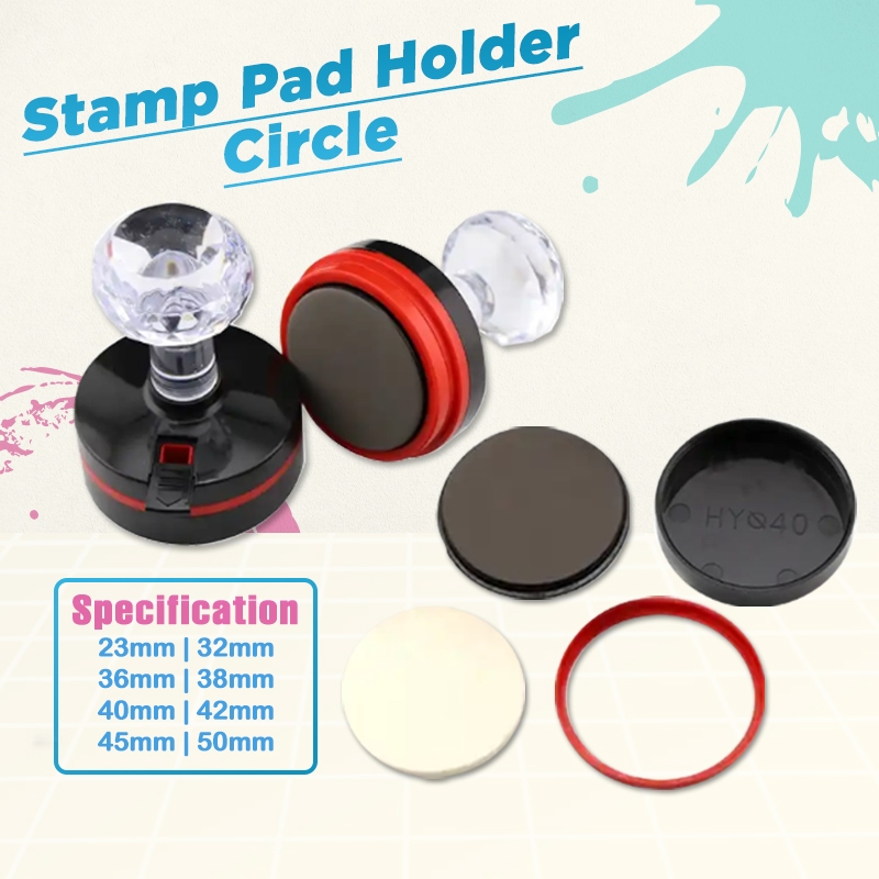 Circle Photosensitive Crystal Handle Rubber Stamp Pad and Case for ...
