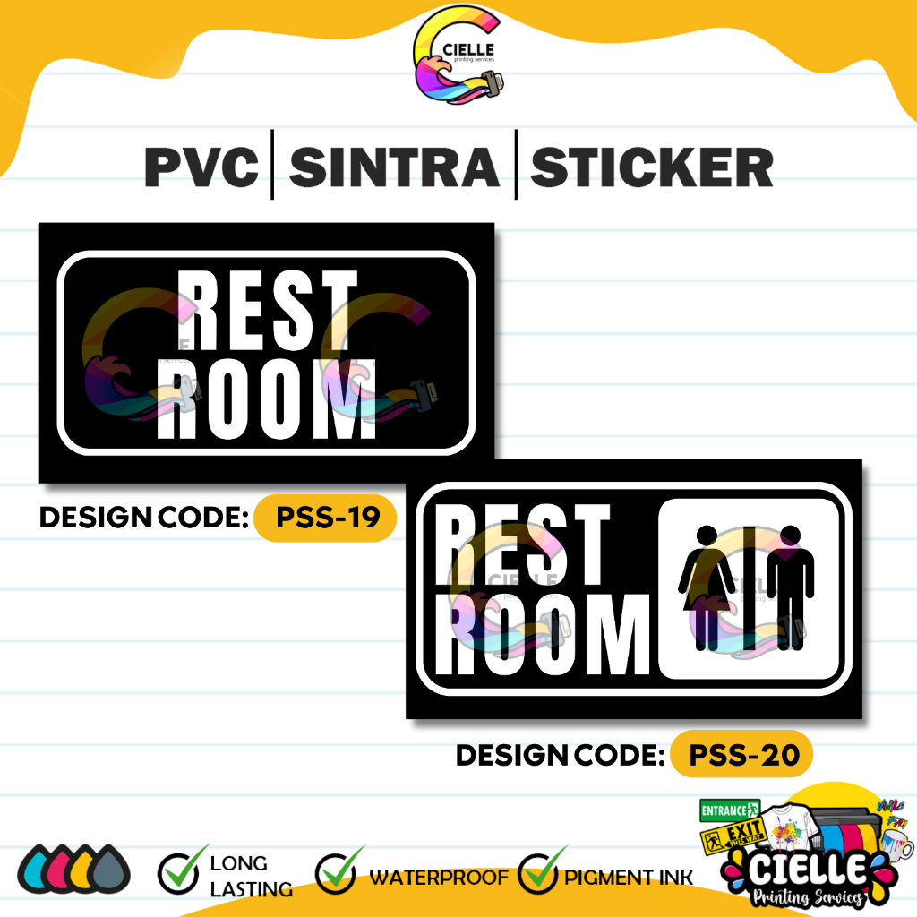 PVC │ SINTRA │ STICKER SIGNAGES (PSS-19&PSS-20) - RESTROOM/ COMFORT ...
