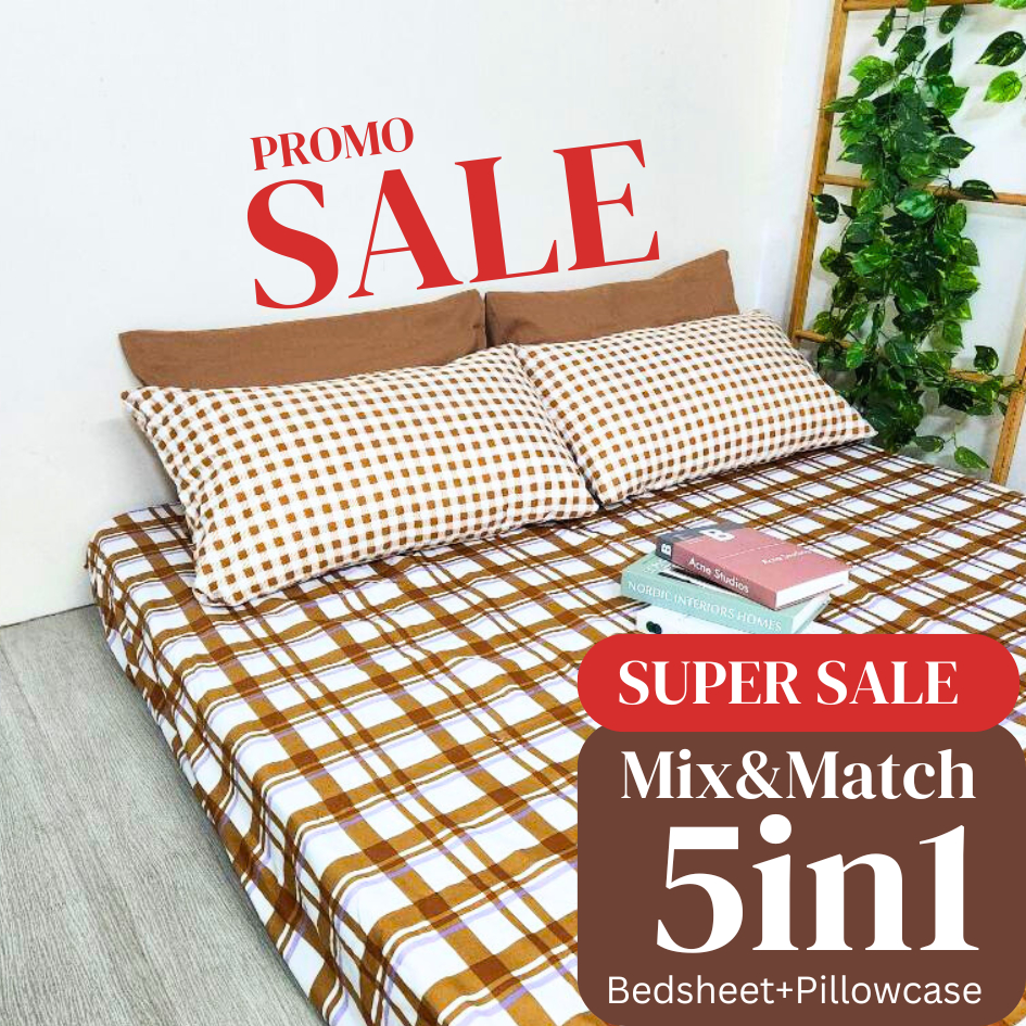 [Buy 1 Take 4] HOLLERMALL PROMO 5in1 Combo Bedsheets and Pillowcase ...