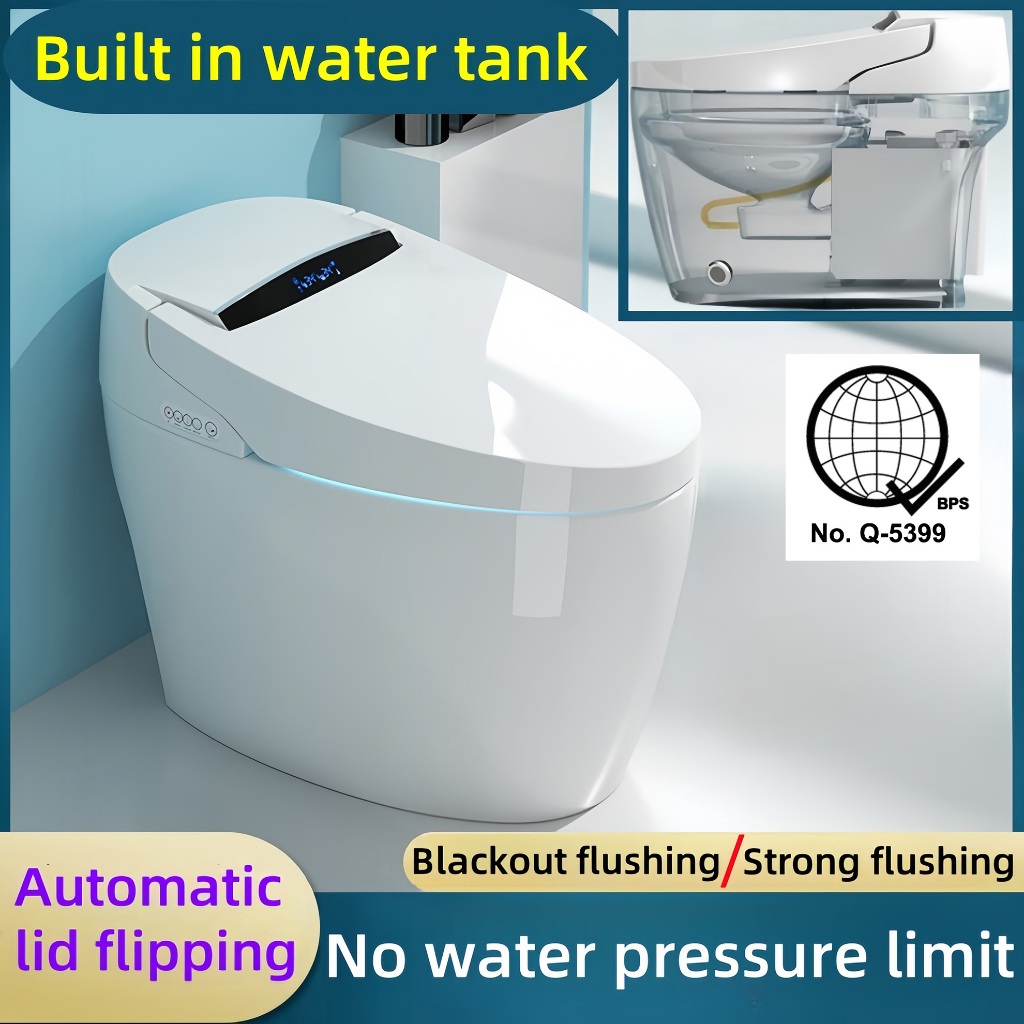Smart Toilet Bowl Set Built In Water Tank High Pressure Dual Flush Full ...