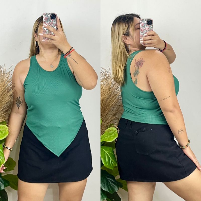 Plus Size Sando Racerback Bandana Knitted Top Fit Large up to 2XL ...