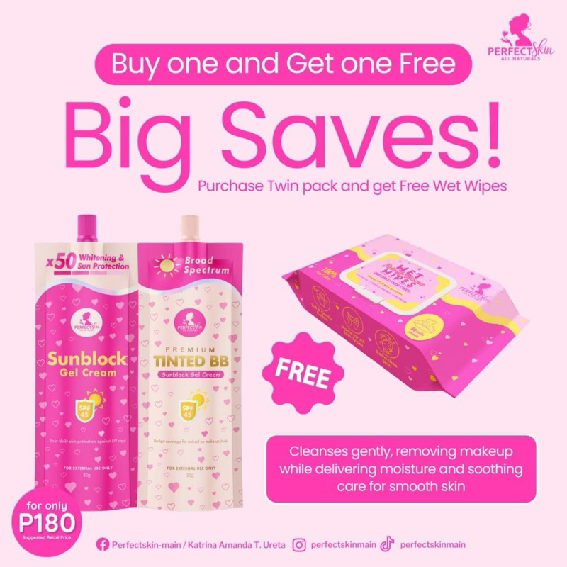 Perfect Skin Twin Pack Sunblock Cream BUY 1 GET 1 | Shopee Philippines