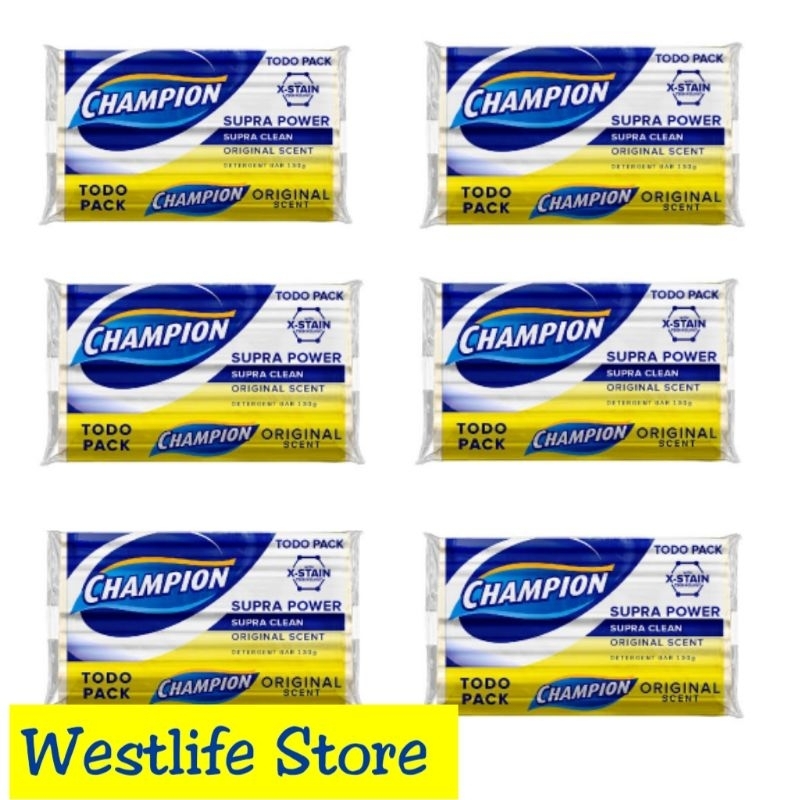 Champion Detergent Soap 130g x 6's ( set 6 ) | Shopee Philippines