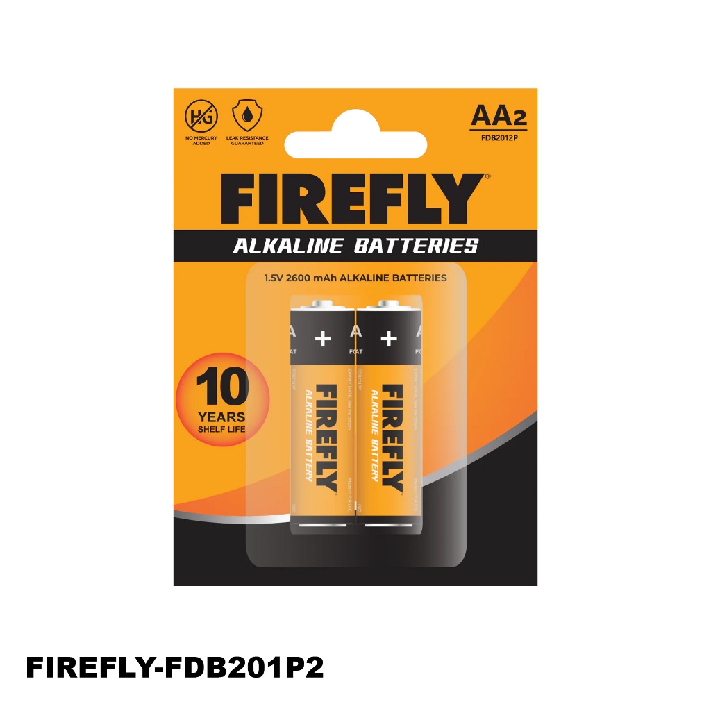 Firefly Alkaline Batteries 1.5V 2600mAh AA Non-Rechargeable Leak ...