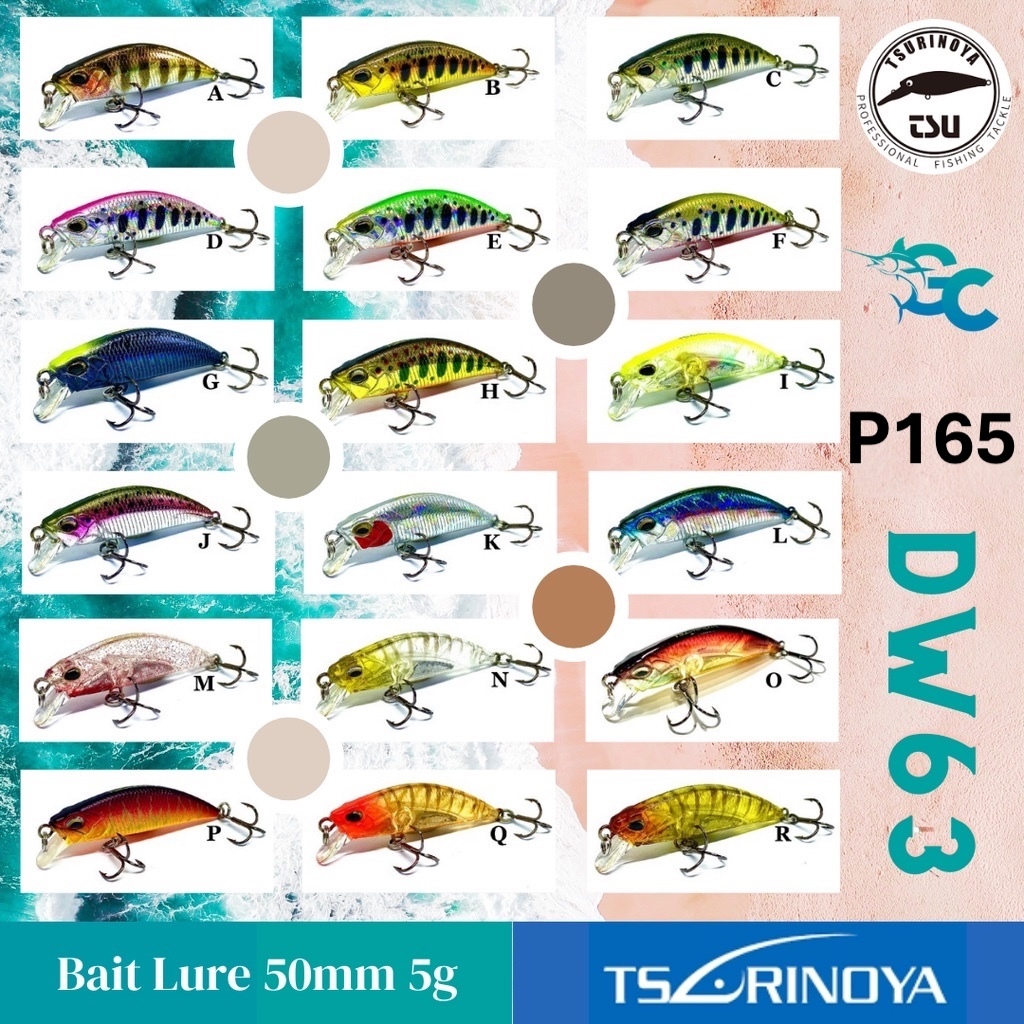 TSURINOYA 50S Sinking Minnow Fishing Lure DW63 50mm 5g Trout Ajing Light Game Wobbler Crankbait ...