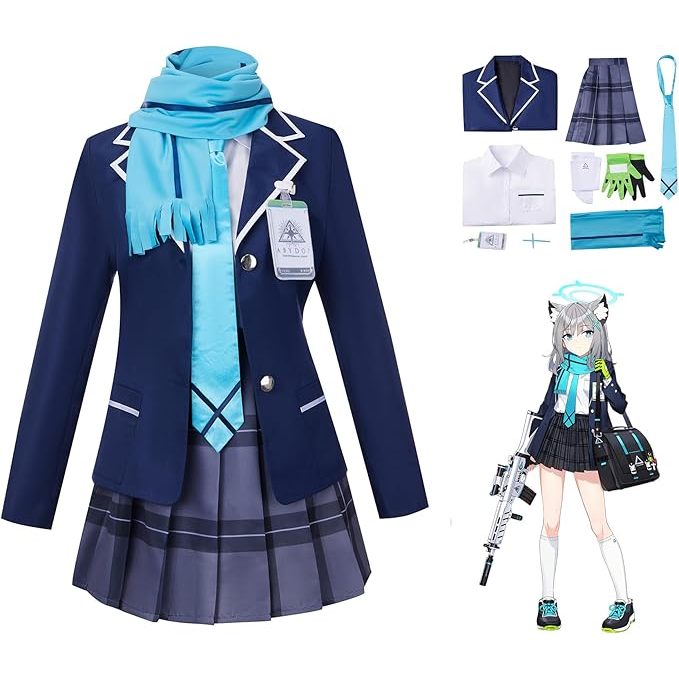 AwwwCos Blue Archive Cosplay Costume, Shiroko Sand Wolf Uniform Cosplay ...
