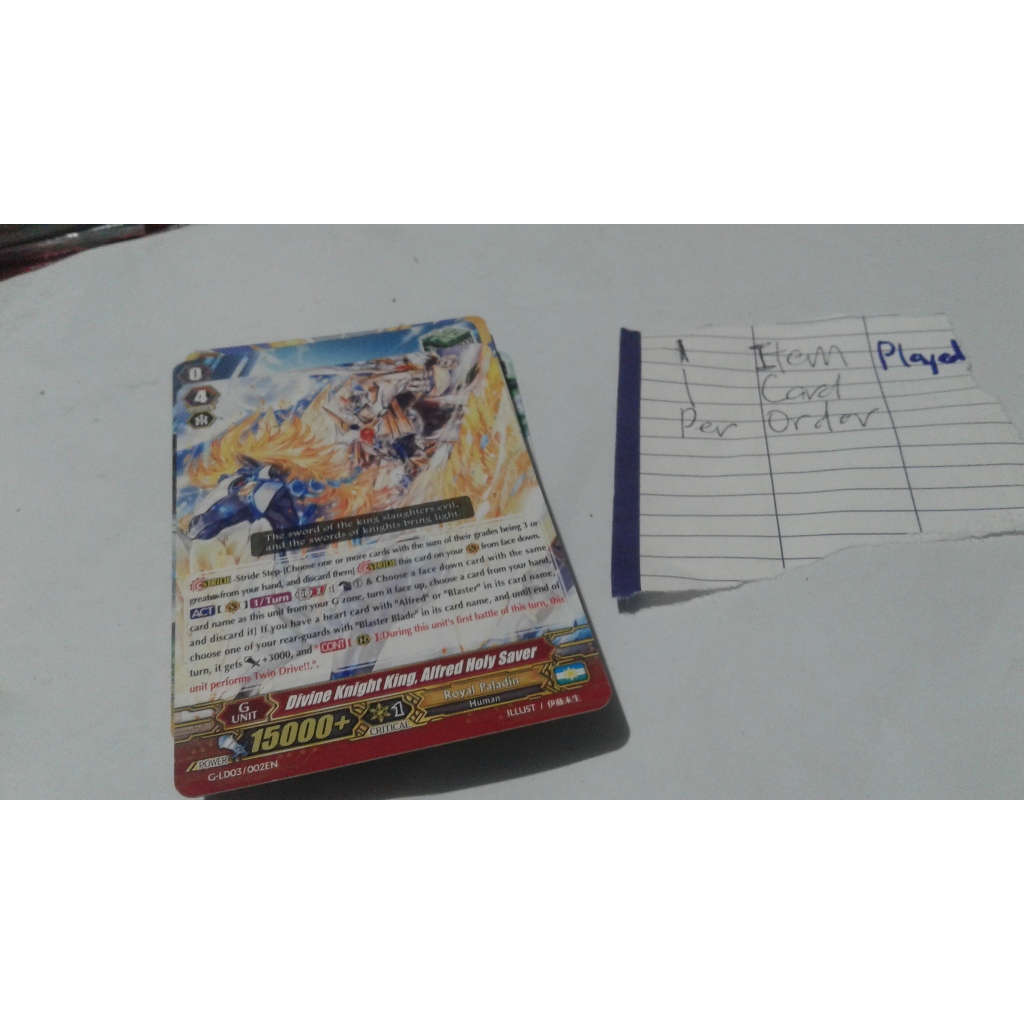 divine knight king alfred HOLY SAVER VANGUARD G LEGEND ROYAL PALADIN NO ...