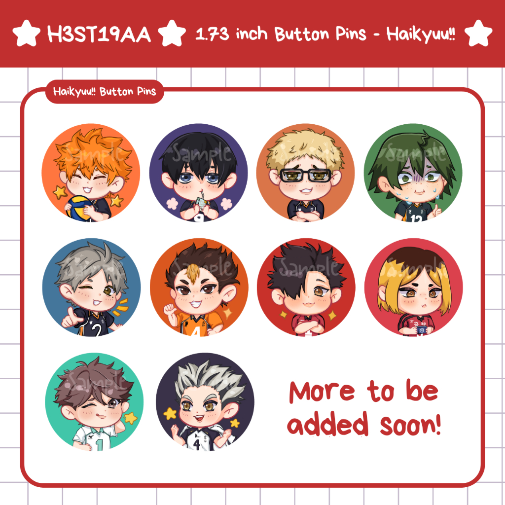Haikyuu!! 1.73 inch / 44 mm Button Pins by H3st19aa | Shopee Philippines