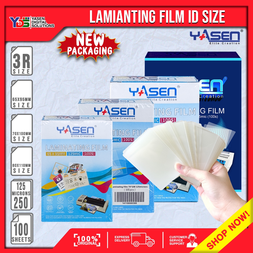 YASEN ID Size 125 microns & 250 microns Laminating Film 65x95mm ...