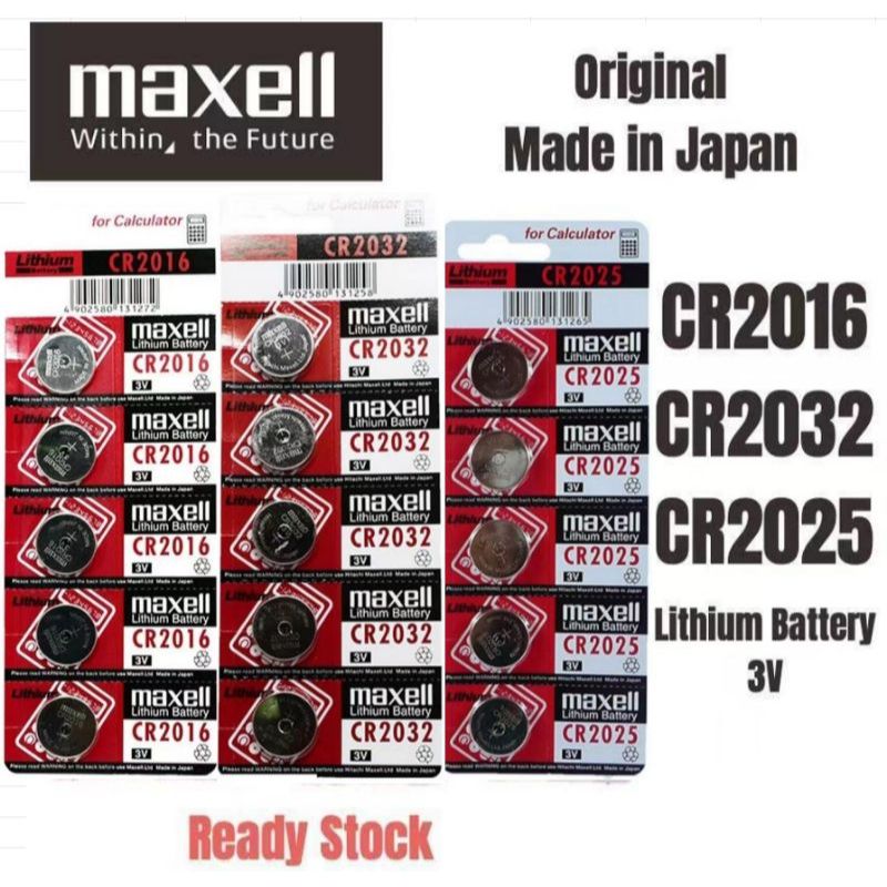 BATTERY PACK MAXELL 3V CR2032 CR2016 CR2025 EXP -2028/29 BATTERIES 2016 / 2025 / 2032 | Shopee ...