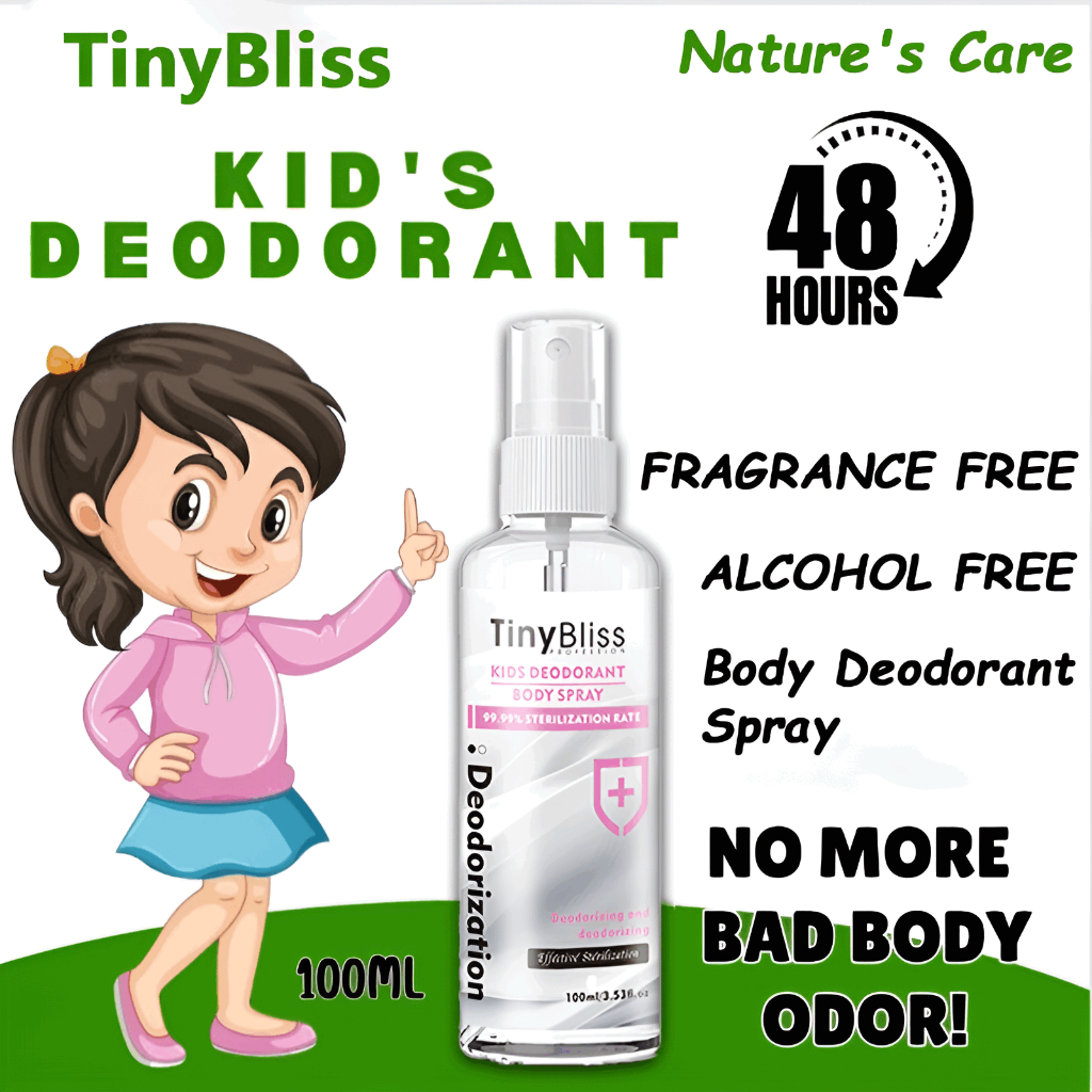 TinyBliss Deodorant spray for kids Antiperspirant spray No Body Odor ...