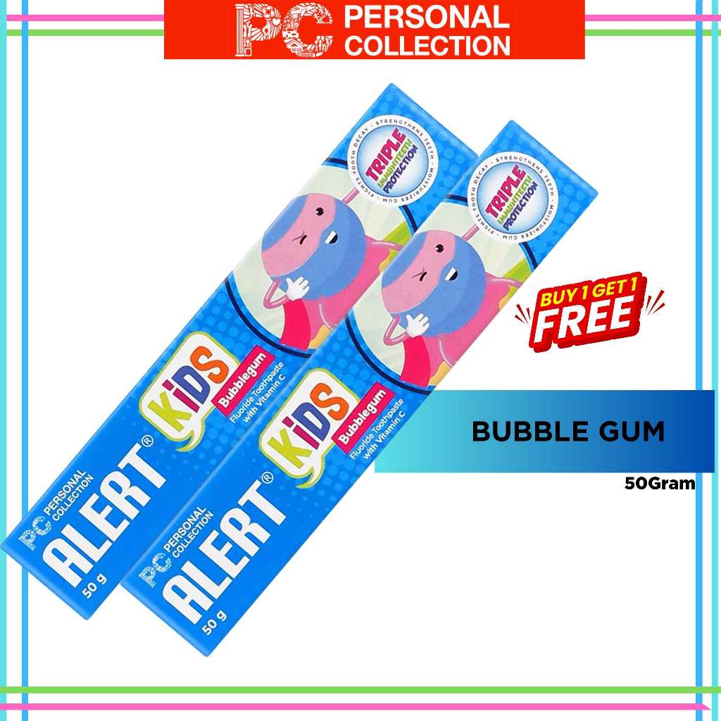 Personal Collection Buy1 take1 Alert Kids Toothpaste Bubblegum 50g ...