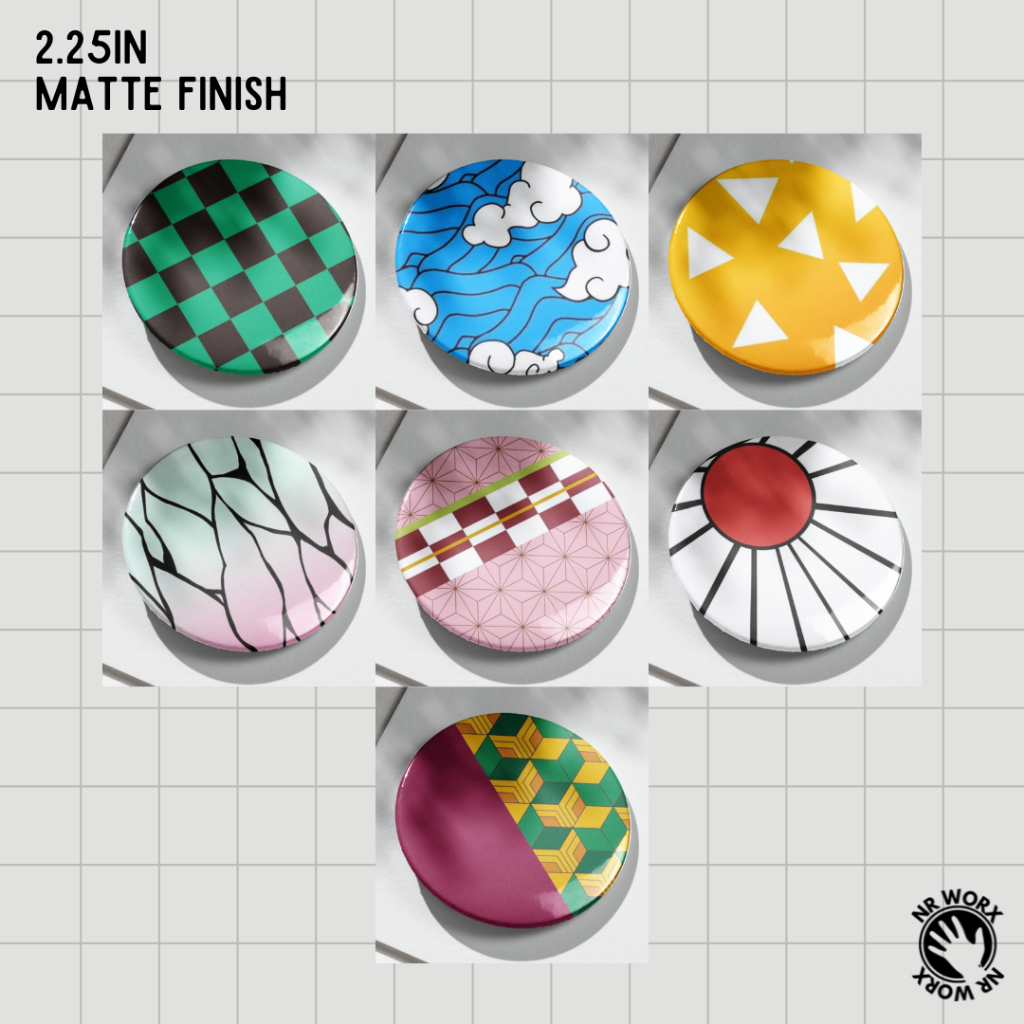 Kimetsu No Yaiba Demon Slayer Pattern Pin Badge Button | Shopee Philippines