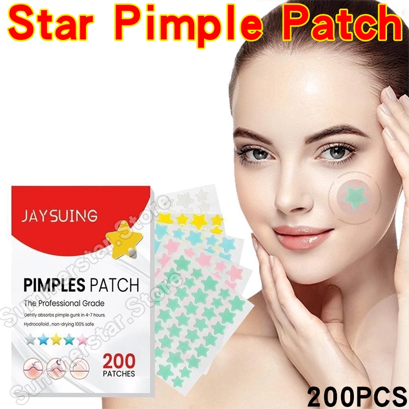 200pcs Star Pimple Patch Acne Colorful Invisible Acne Removal Skin Care ...