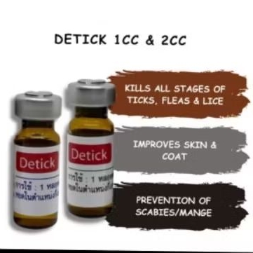 DETICK PLUS 2CC & 1CC DROPS ANTI-TICK AND FLEA, ANTI-GARAPATA DROPS ...