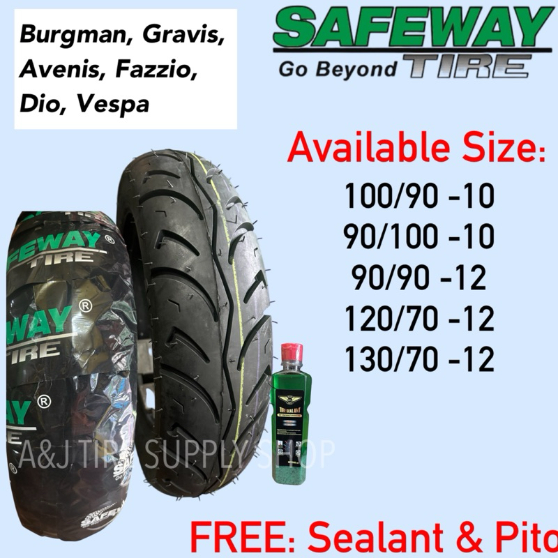 SAFEWAY TIRE, TUBELESS Tire for Burgman. Gravis, Avenis, etc. (FREE ...