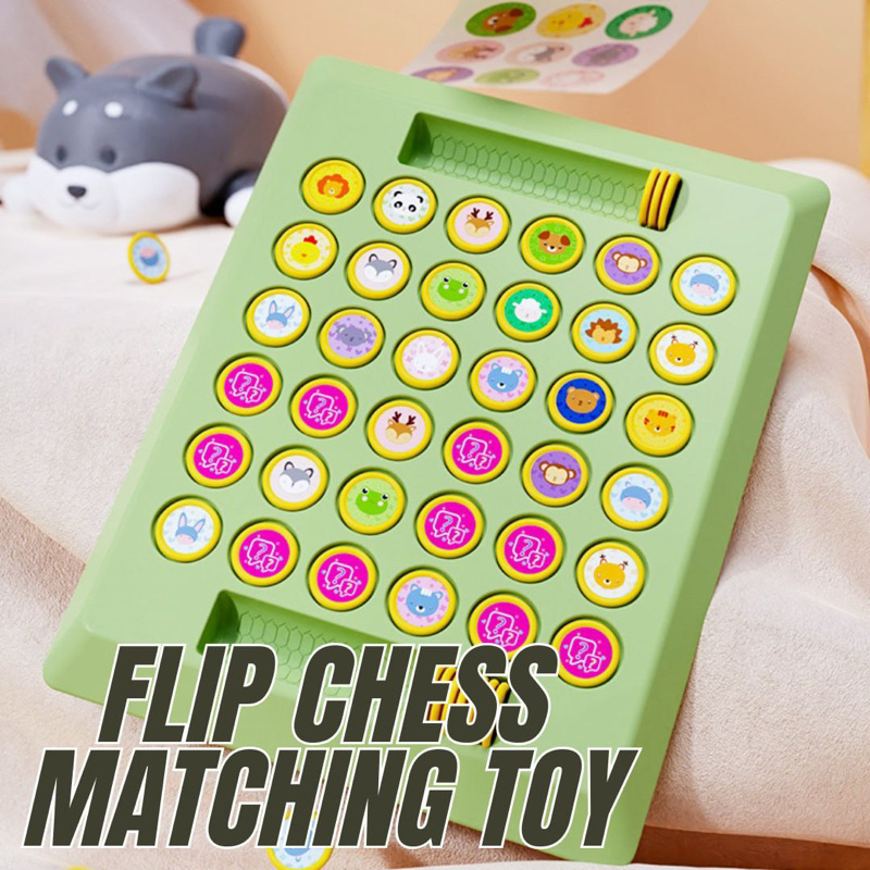 Flip Chess Matching Game Board Games For Kids Cartoon Design Animal ...