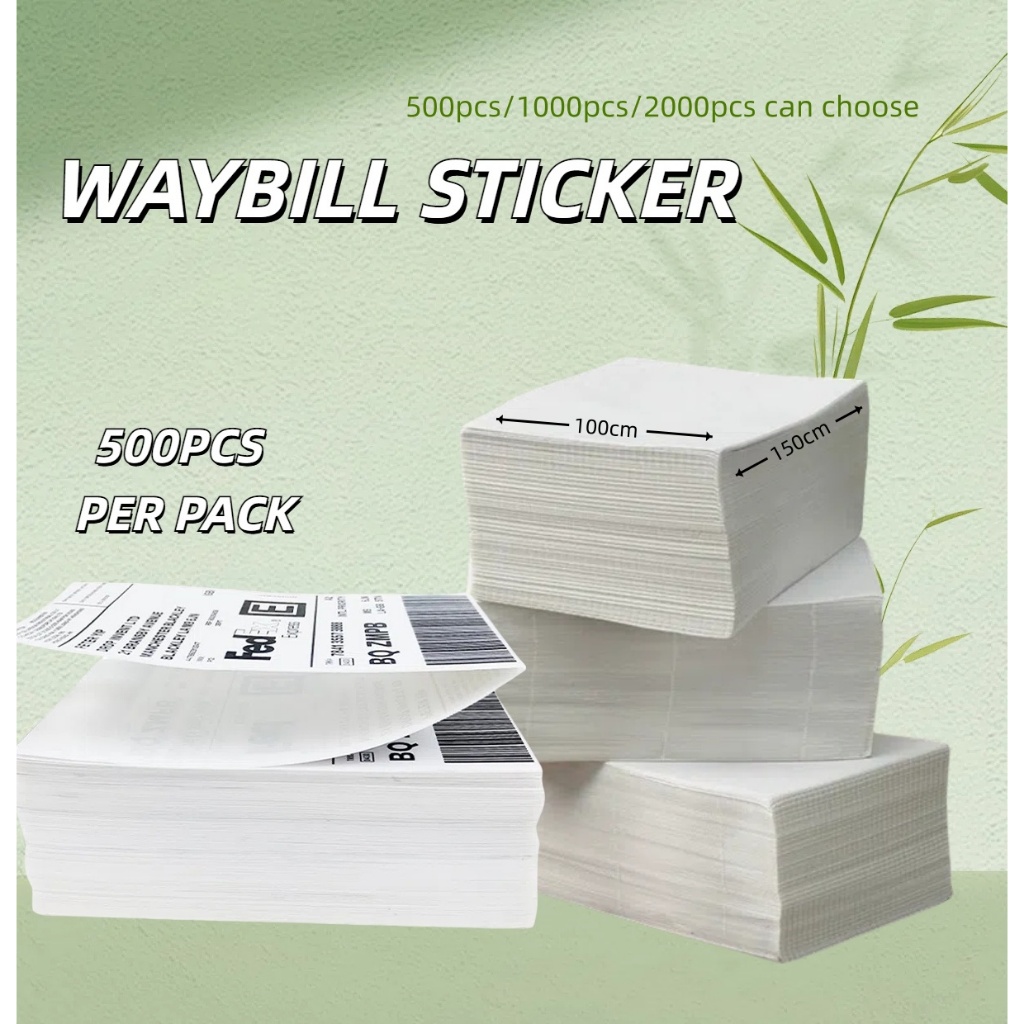 Waybill Sticker FOLD 100x150mm A6 TRIPLE PROOF Thermal Printer Barcode ...