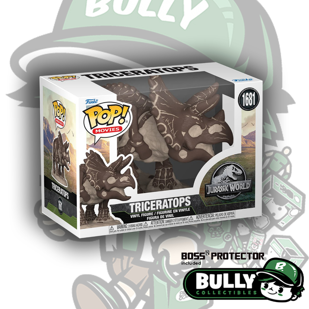 Funko POP! Movies: Jurassic Park Fossil - Triceratops 1681 With Boss ...
