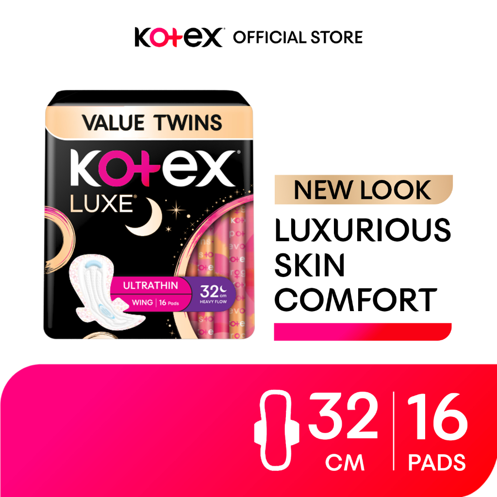 Kotex Luxe Ultrathin Sanitary Napkins 32cm Value Packs - 16 pads ...