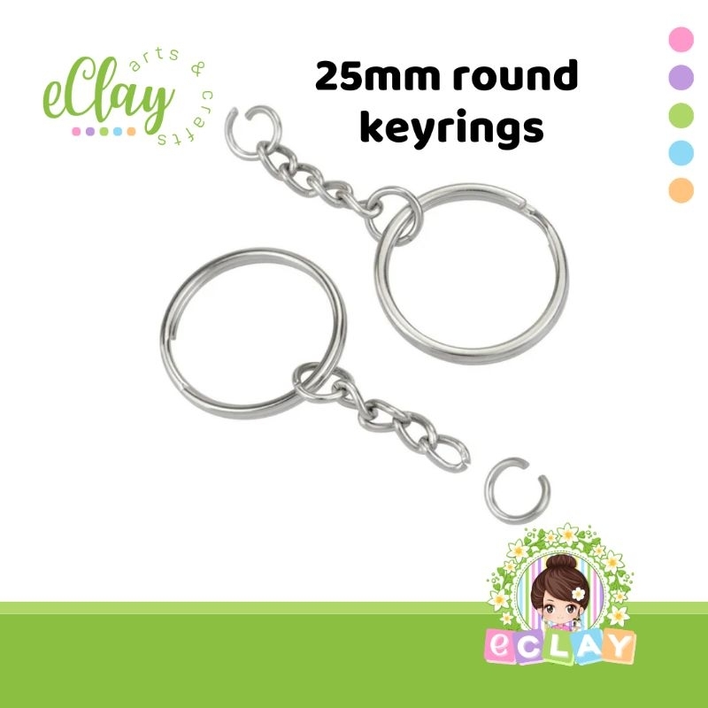 25mm ROUND KEYCHAIN RINGS 50pcs/100pcs | Shopee Philippines