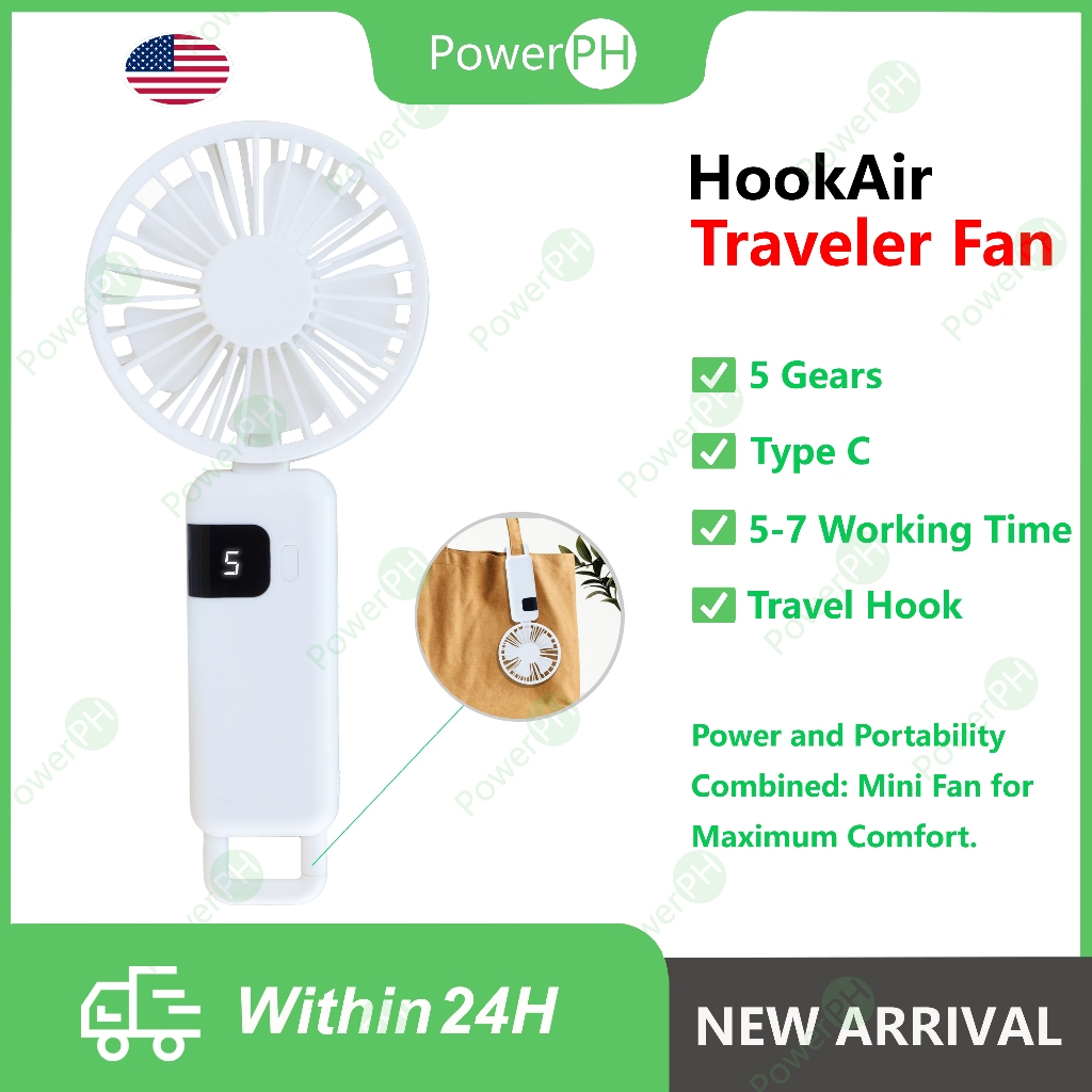 POWERPH Smart LED Digital Display Adjustable Mini Portable Fan 3000 MAH ...