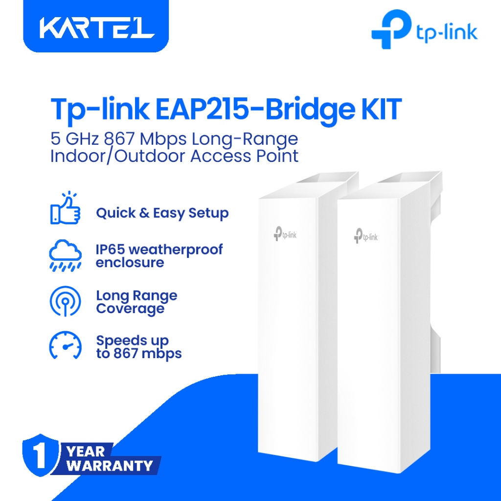 TP-Link EAP215-Bridge KIT Wireless Bridge 5 GHz 867 Mbps Long-Range ...