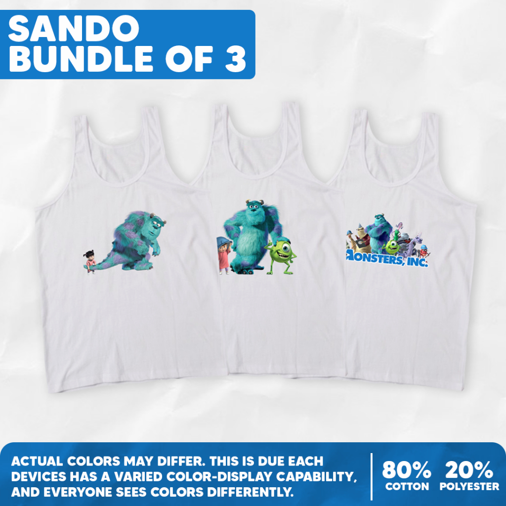 kids wear hub sando for kids boys assorted MONSTER INC 0-10 years old ...