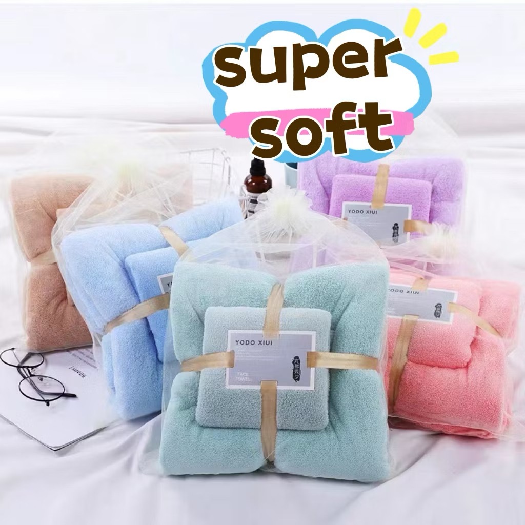 Best Gifts 2in1 Microfiber Bath Towel And Face Towel Super Soft And ...