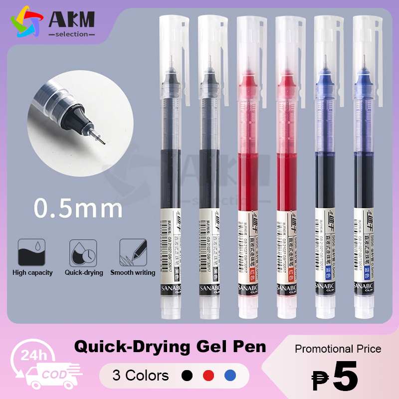 Quick-Drying Exam Signature Gel Pen 0.5mm Black Blue Red School Office ...