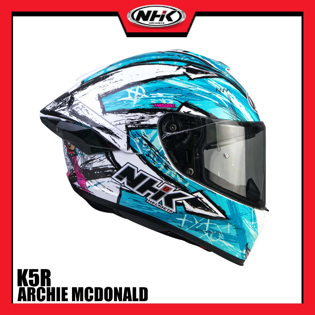 NHK Helmets K5R - Archie McDonald Full Face Dual Visor Helmet | NHK Helmets | Shopee Philippines