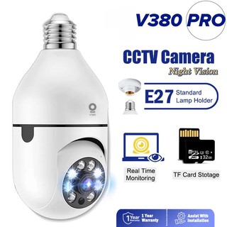 V380 Pro CCTV Bulb Dual lens 5G Camera 1080P Smart Wifi 360° Rotate ...