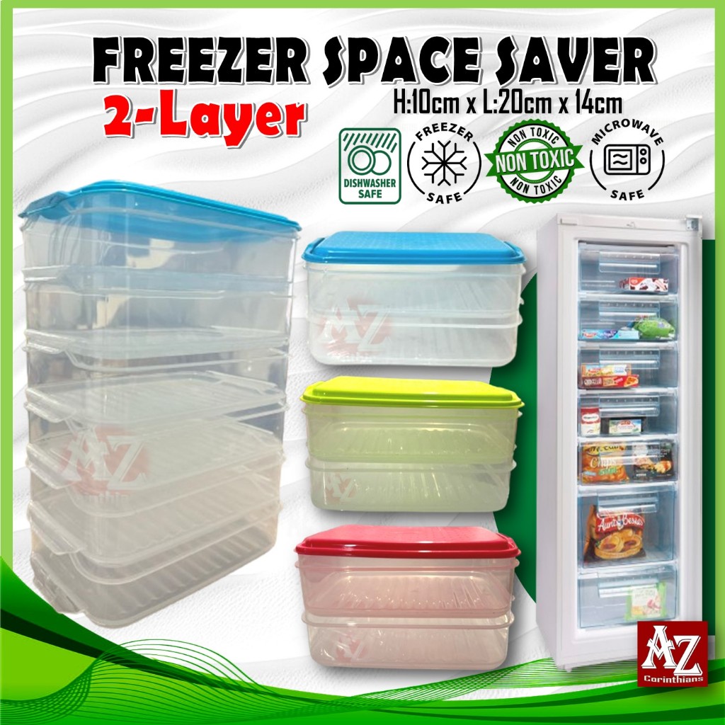 2 Layer-Multi Purpose Space Saving Refrigerator Drawer Ref Organizer ...