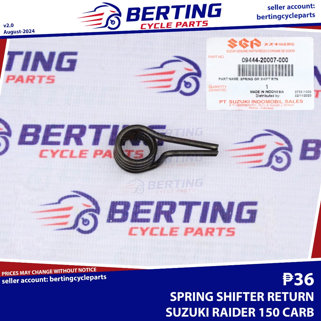 SGP SPRING SHIFTER RETURN Suzuki Raider 150 Carb Genuine 09444-20007 ...