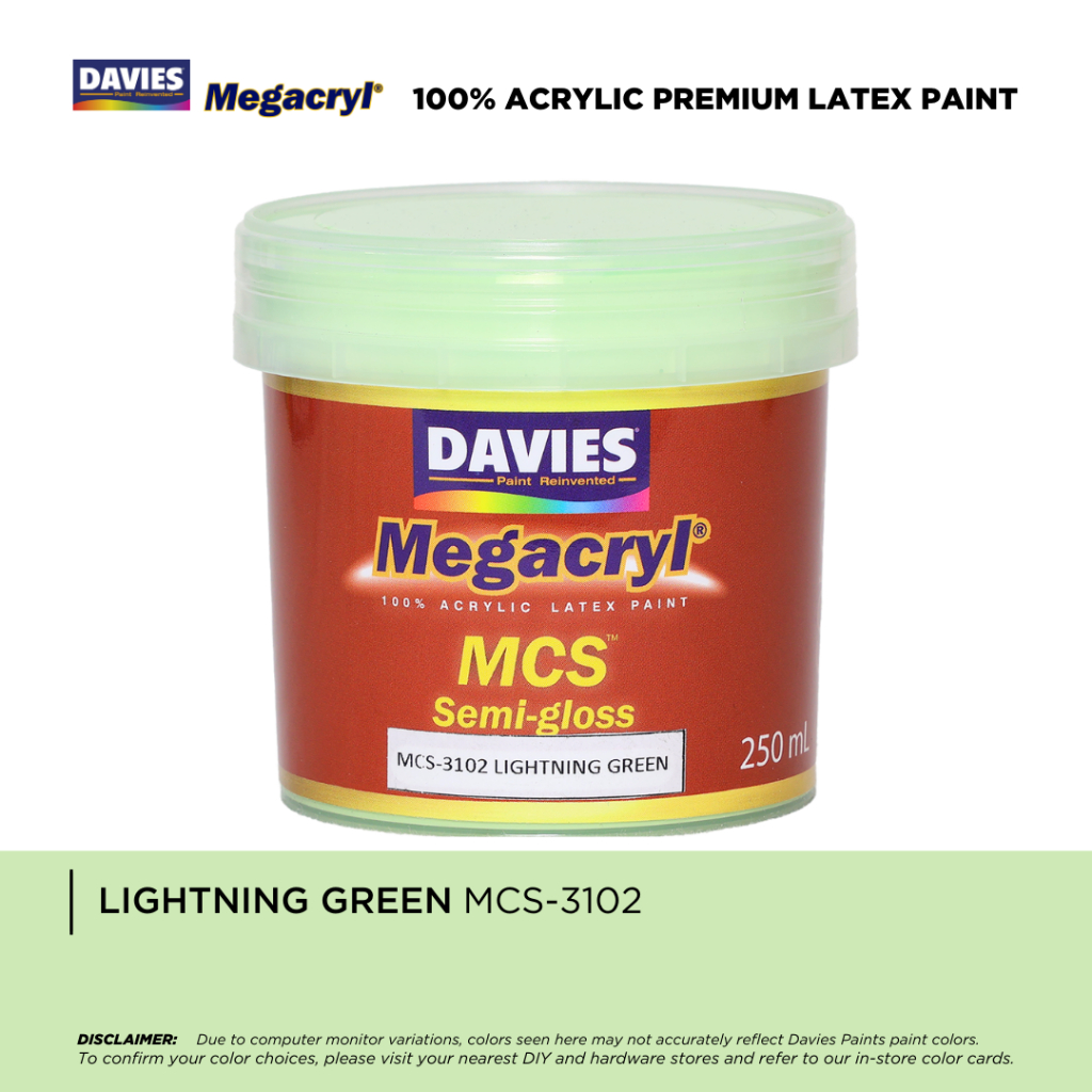 DAVIES Megacryl MCS Color Pods Paint (250ml) Lightning Green | Shopee ...